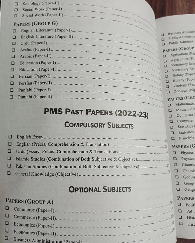 PMS Complete Syllabus and Past Papers of All Subjects in One by JWT ...